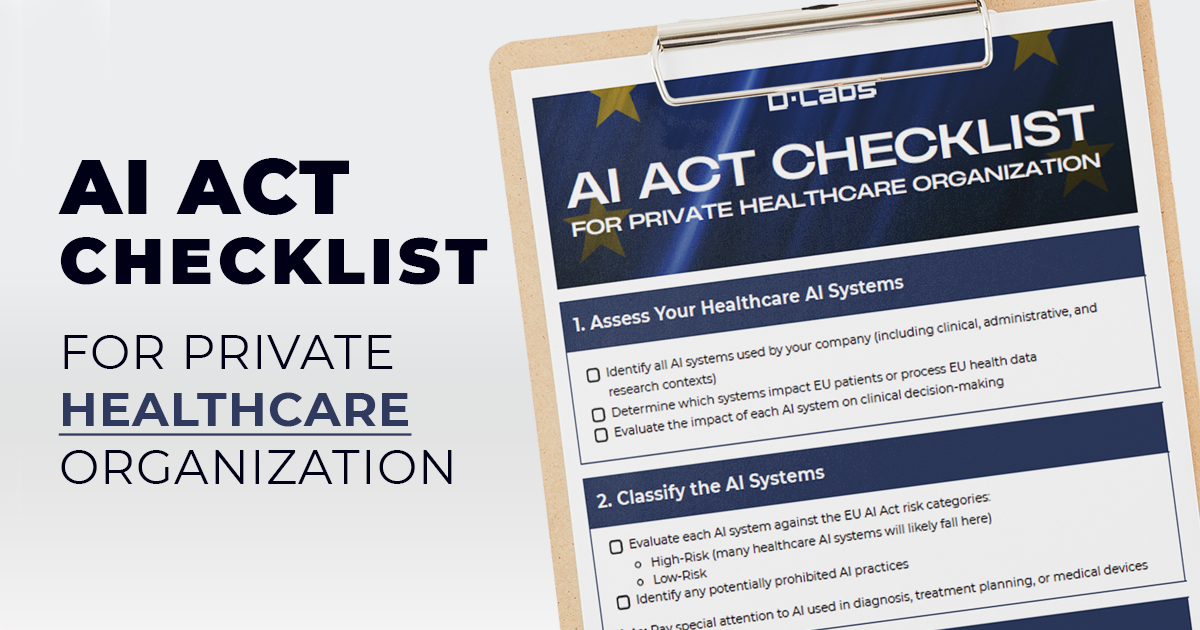 AI Act Compliance Checklist for Healthcare Organizations - DLabs.AI